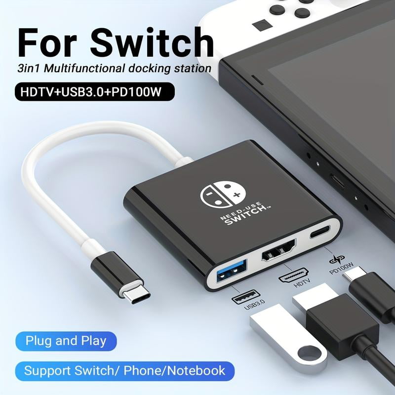 Dock For Switch Docking Station, Portable TV Dock Adapter Compatible ...