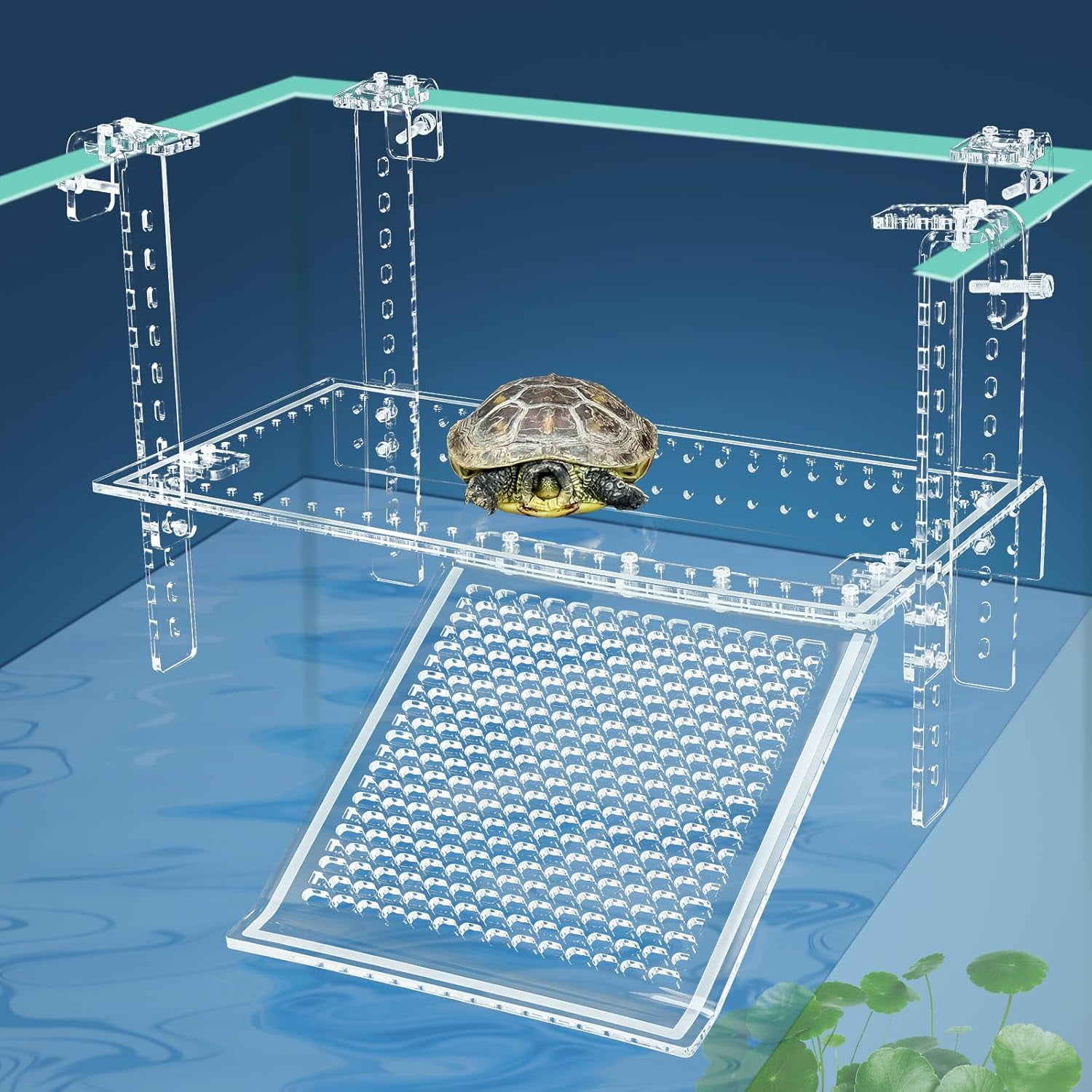 Dock Turtle Tank Accessories Adjustable, Large Basking Platform with ...