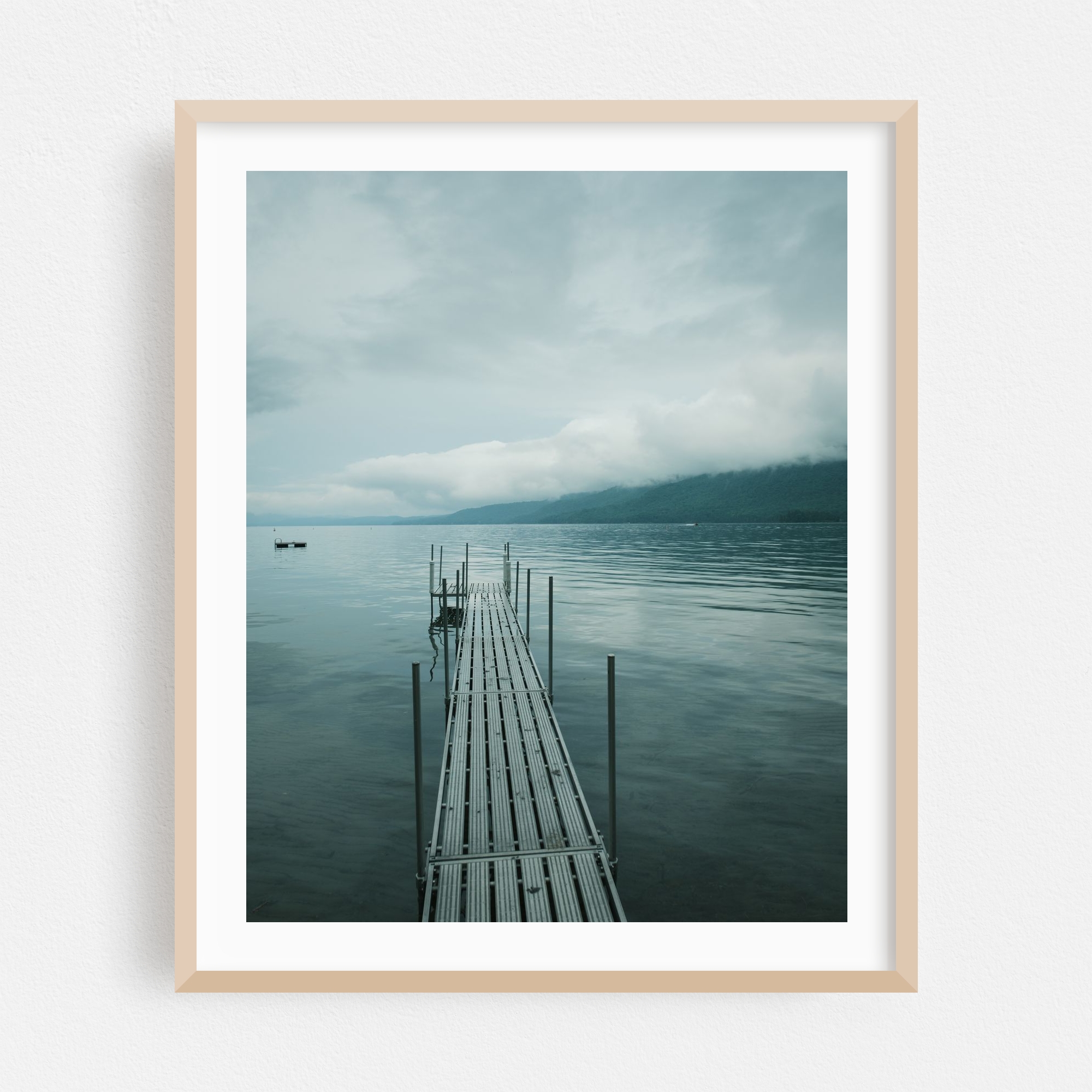 Dock on Lake George 05 - Silver Bay New York Photography Oak Framed ...