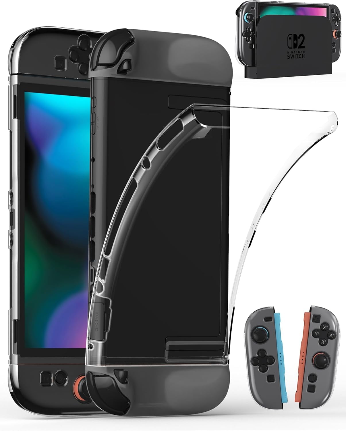 Dockable TPU Protective Case for NS Switch 2 (2025), Ergonomic Anti ...