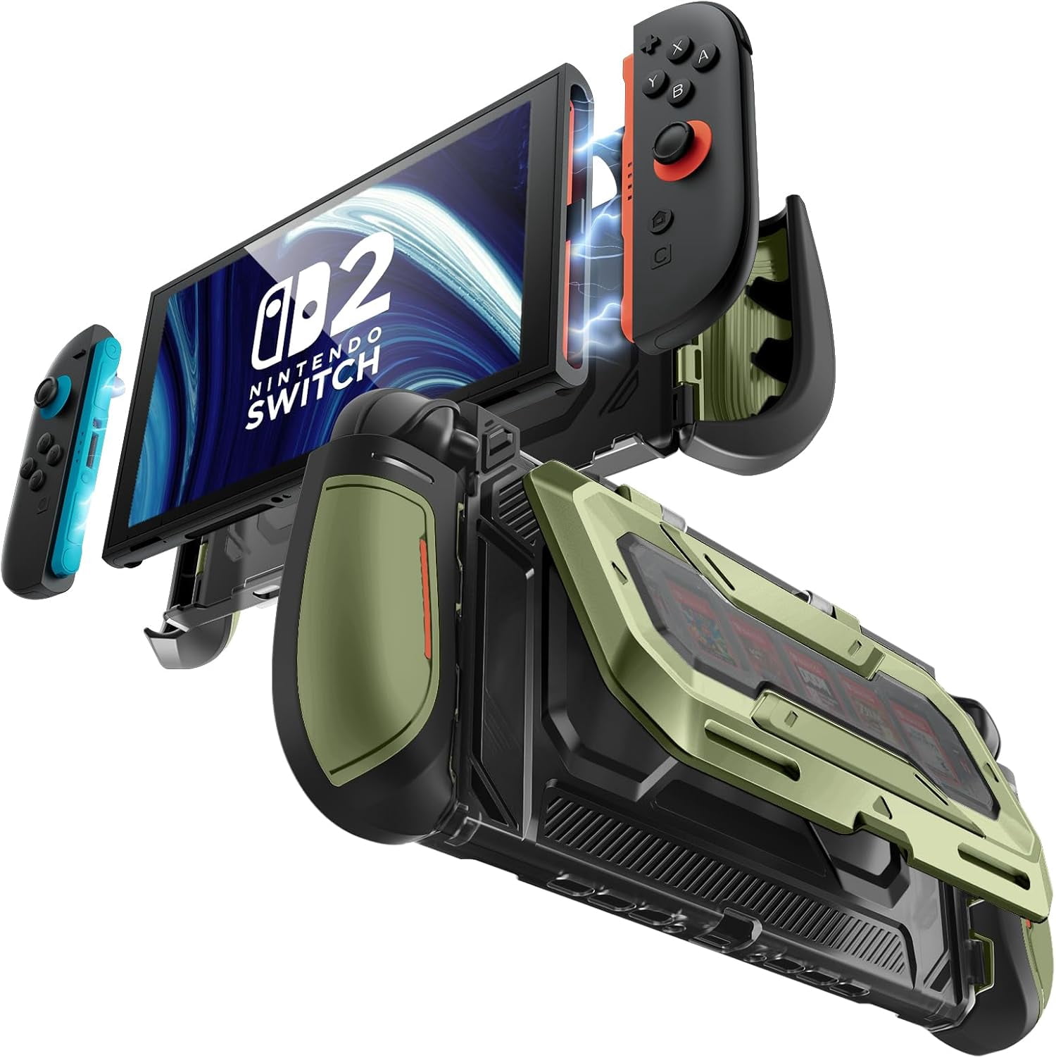 Dockable for 2 Case with Flip Stand, [Titan] 2 Protective Cover 5 Cards ...