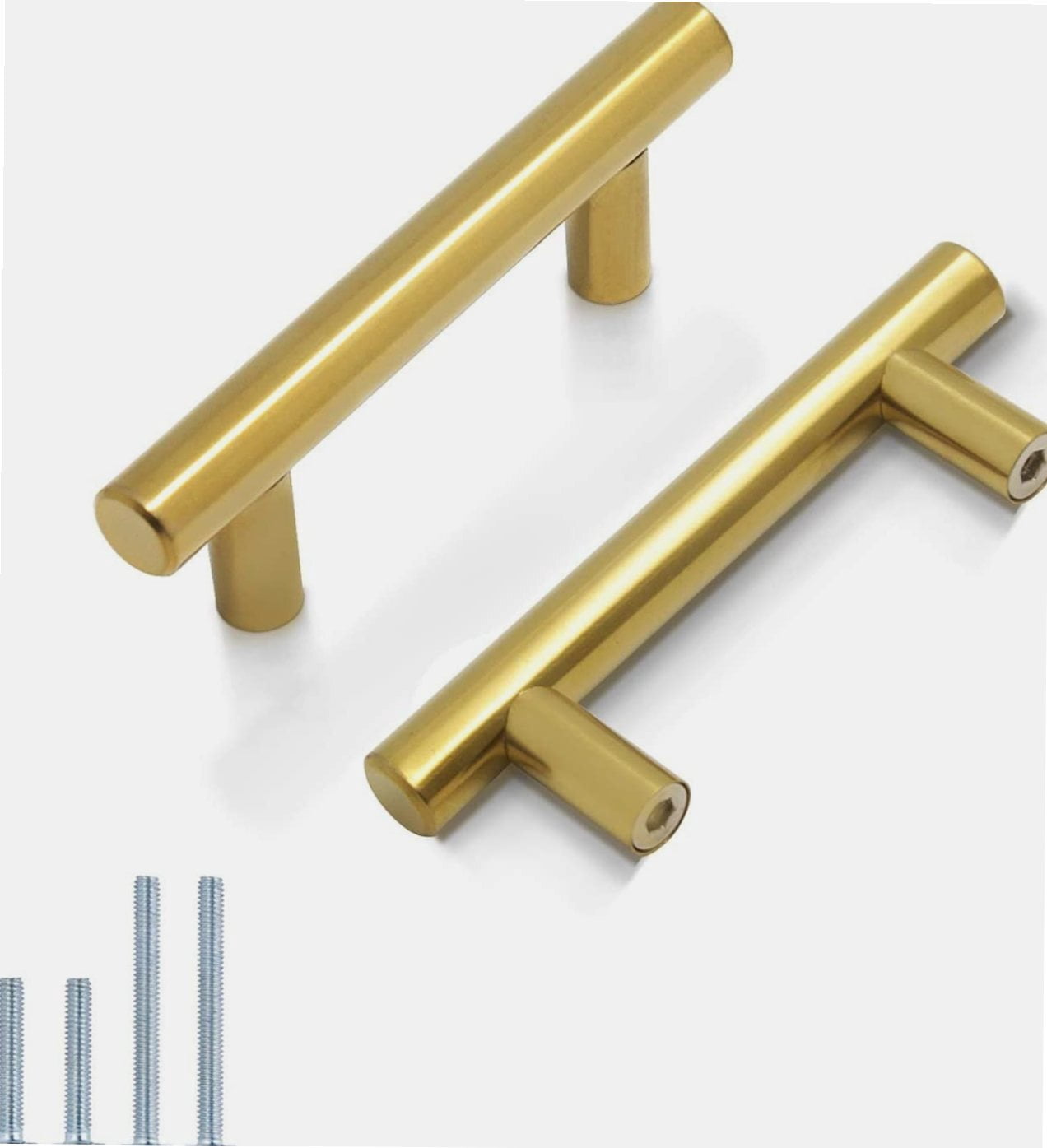 Dockapa (5 Pack) 2-1/2" Hole Centers Modern Gold Cabinet Pulls Kitchen ...
