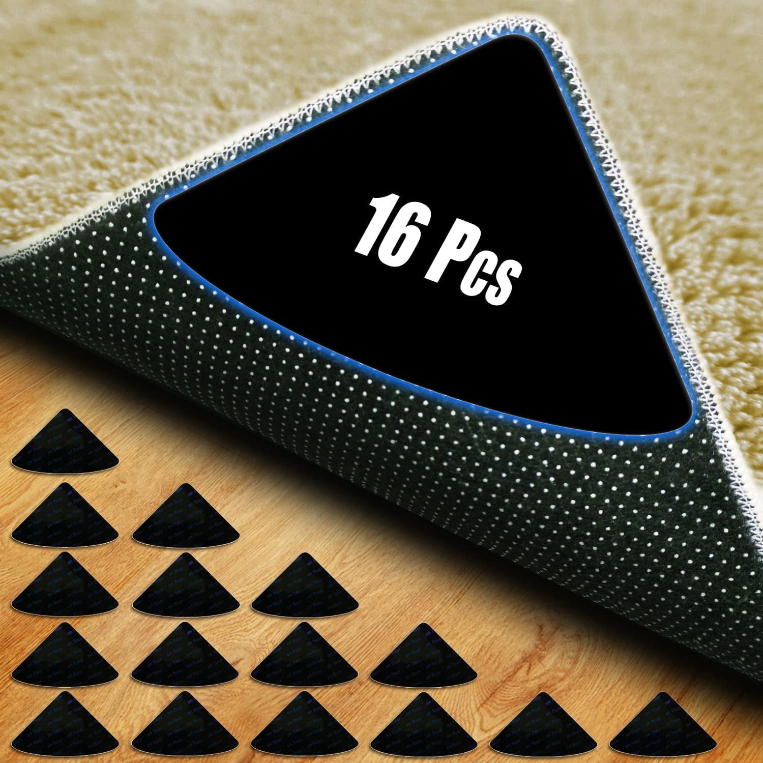 Rug Gripper,16 Pcs Anti Slip Rug Grips,Double Sided Rug Gripper for ...