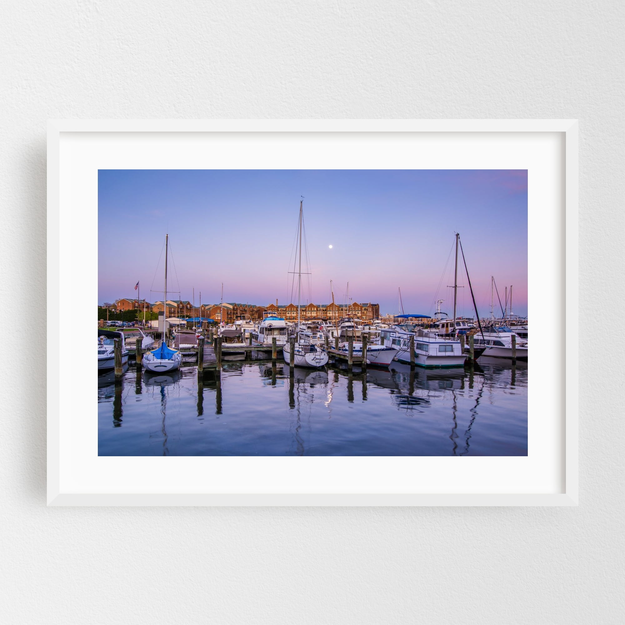 Docked Full Moon - Baltimore Maryland Photography Harbor Boat Sunset ...