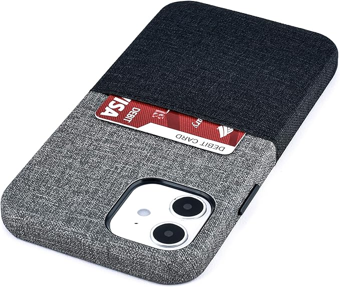Dockem iPhone 12 & 12 Pro Card Case: Slim Canvas-Style Synthetic ...
