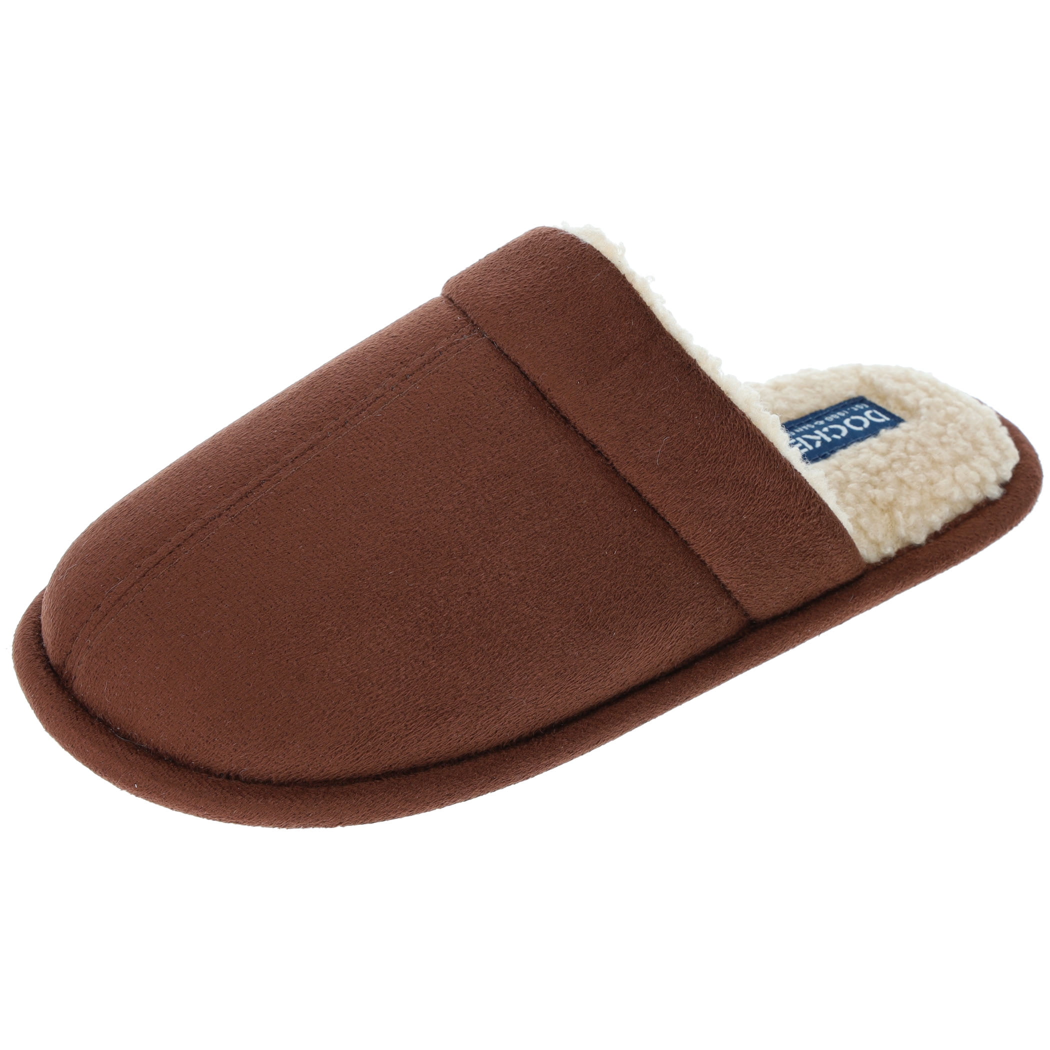 Dockers Boy's Scuff Slippers, Microsuede Slip-On, Brown, Size 13/1 ...
