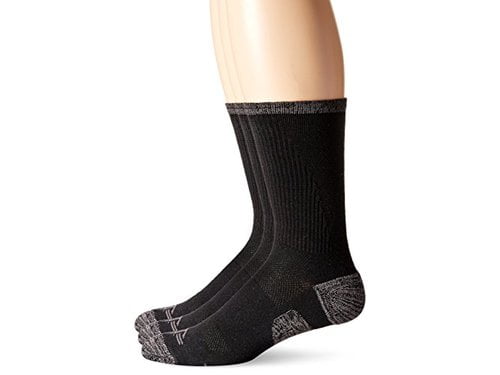 Dockers Men's 3 Pack Temperature Management Crew, Black, Shoe Size: 6 ...
