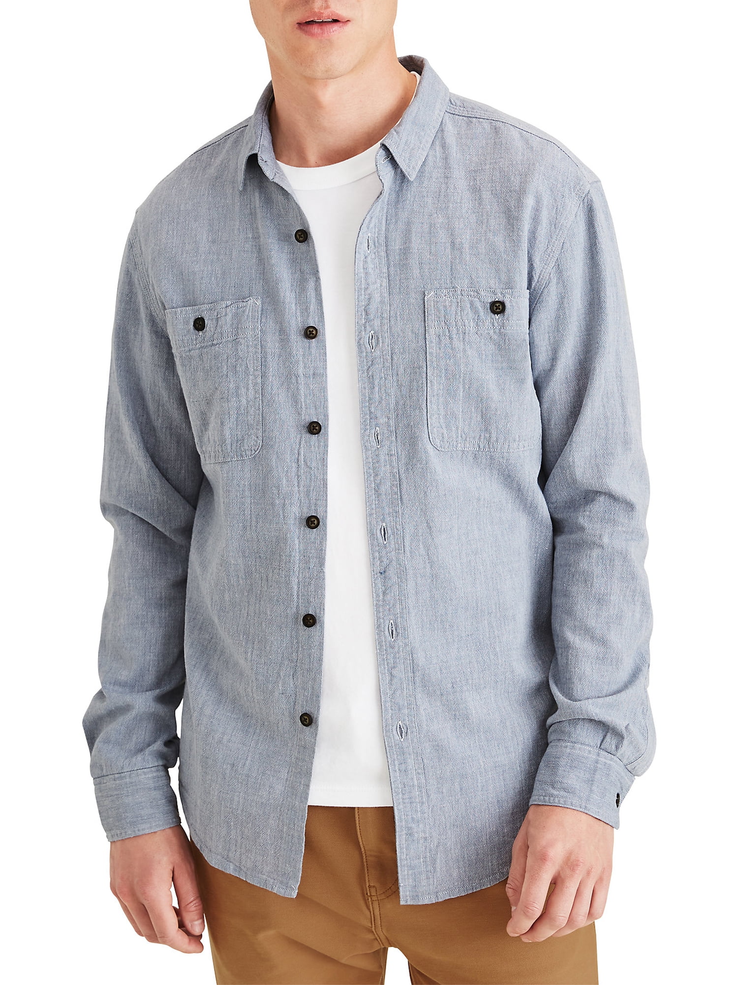 Dockers Men's Long Sleeve Two Pocket Work Shirt - Walmart.com