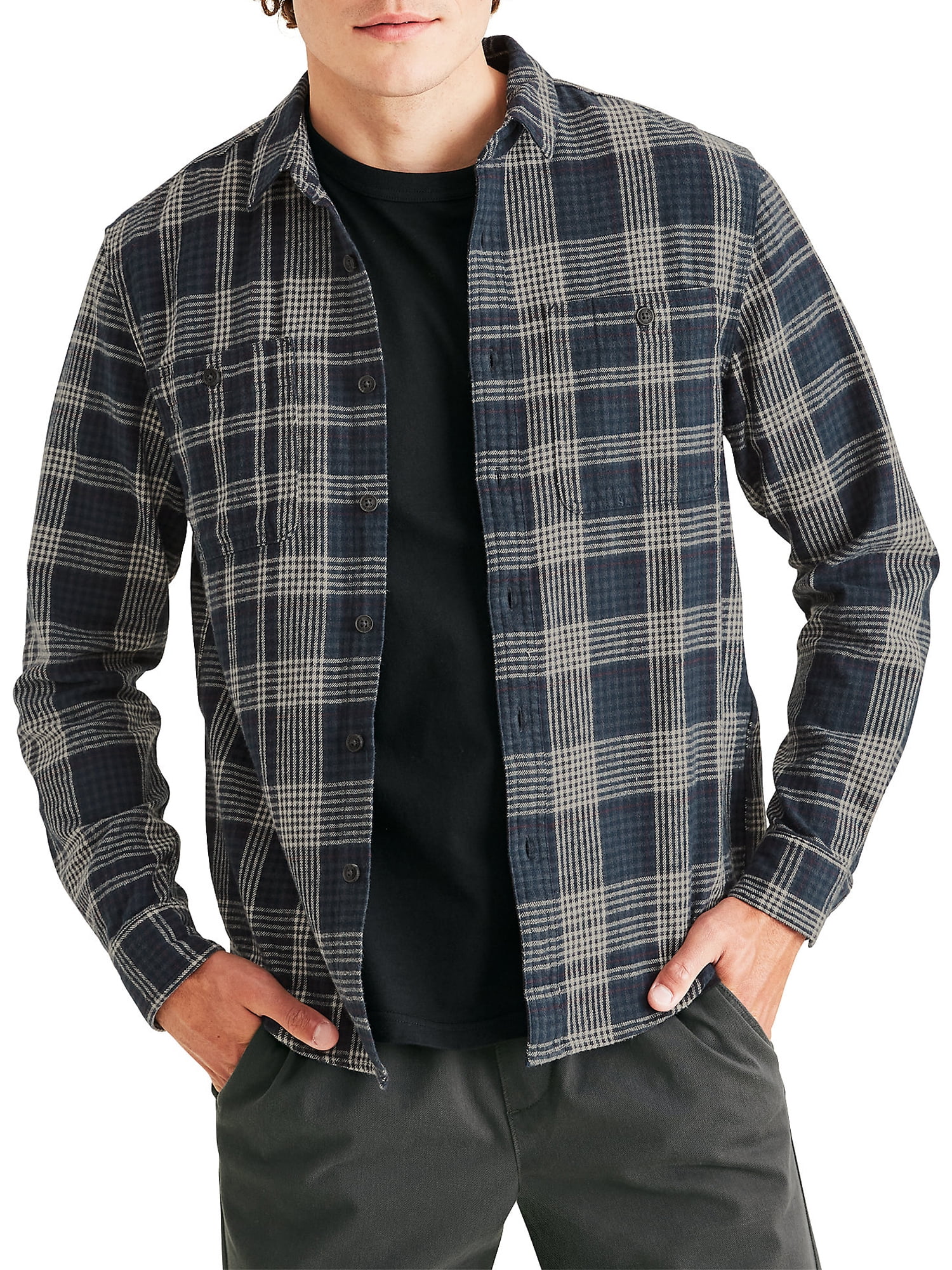 Dockers Men's Long Sleeve Two Pocket Work Shirt - Walmart.com