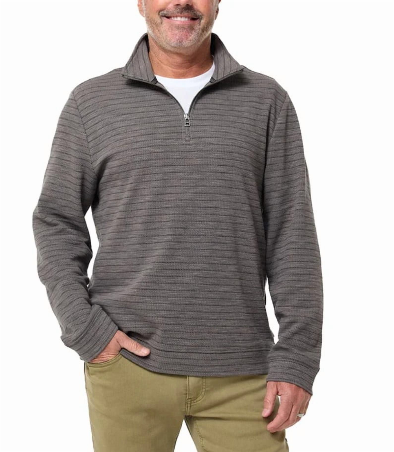 Dockers Men's Quarter Zip Pullover - Color Gray - Size Medium - Walmart.com