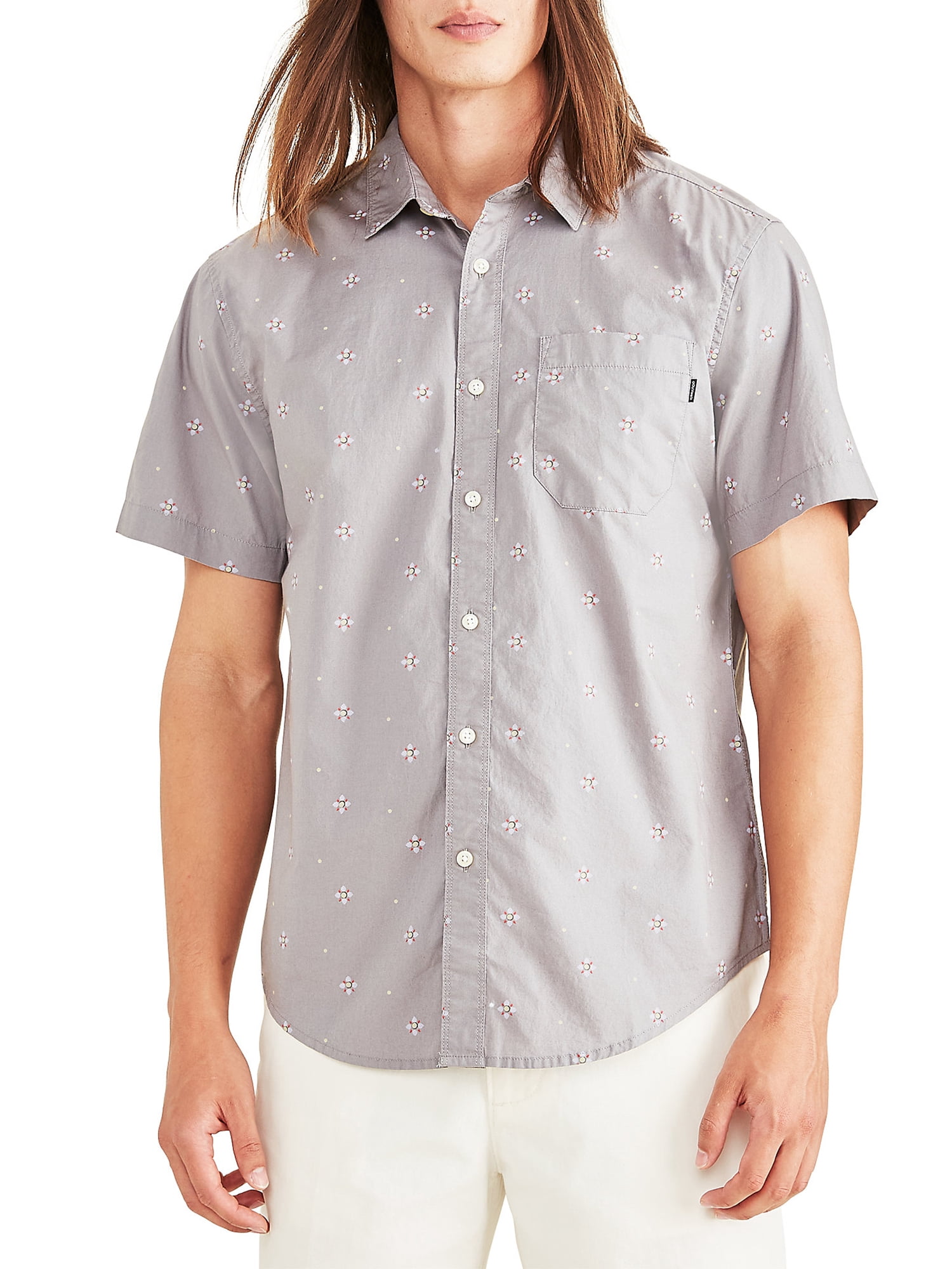 Dockers Men's Regular Fit Casual Button-Down Shirt with Short Sleeves ...