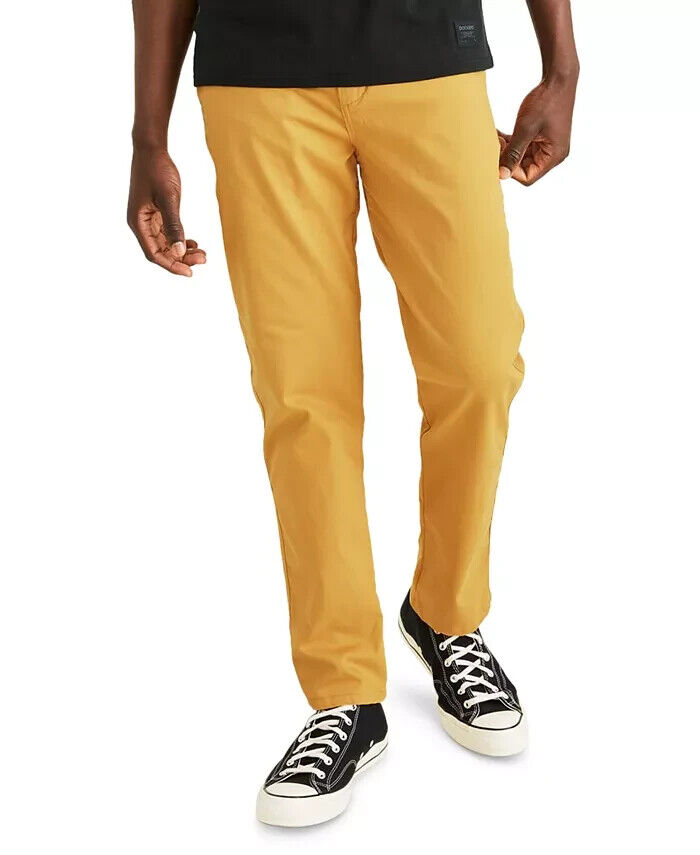 Dockers Men's Tapered Fit Alpha Icon Chinos in Narcissus Yellow-29/30 ...