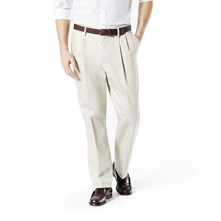 Dockers Mens Signature 2.0 Classic-Fit Pants Cloud White 40 x 29 ...