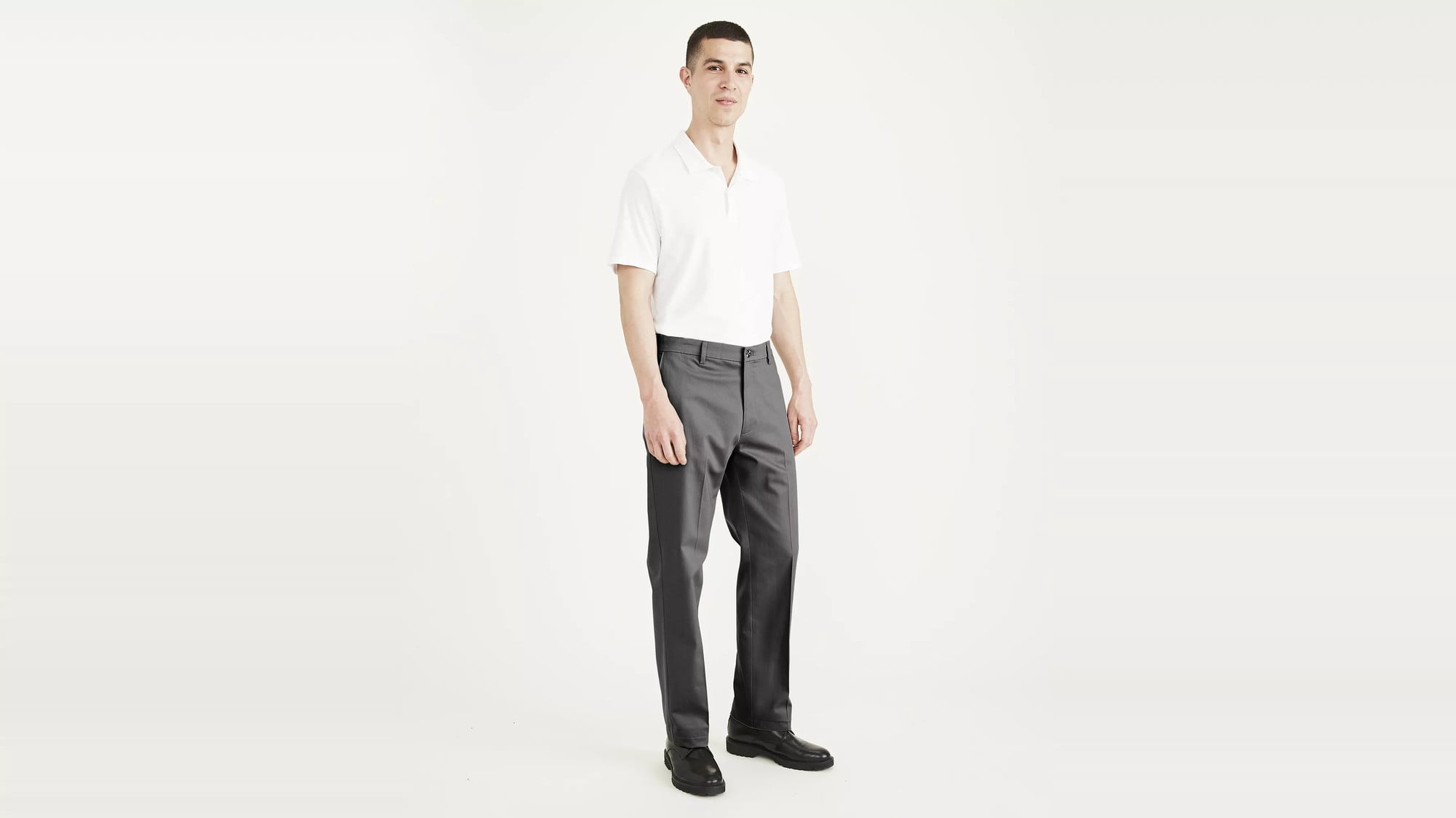 Dockers Mens Signature Classic Fit Khaki Pants Steelhead Grey 32 x 32 ...
