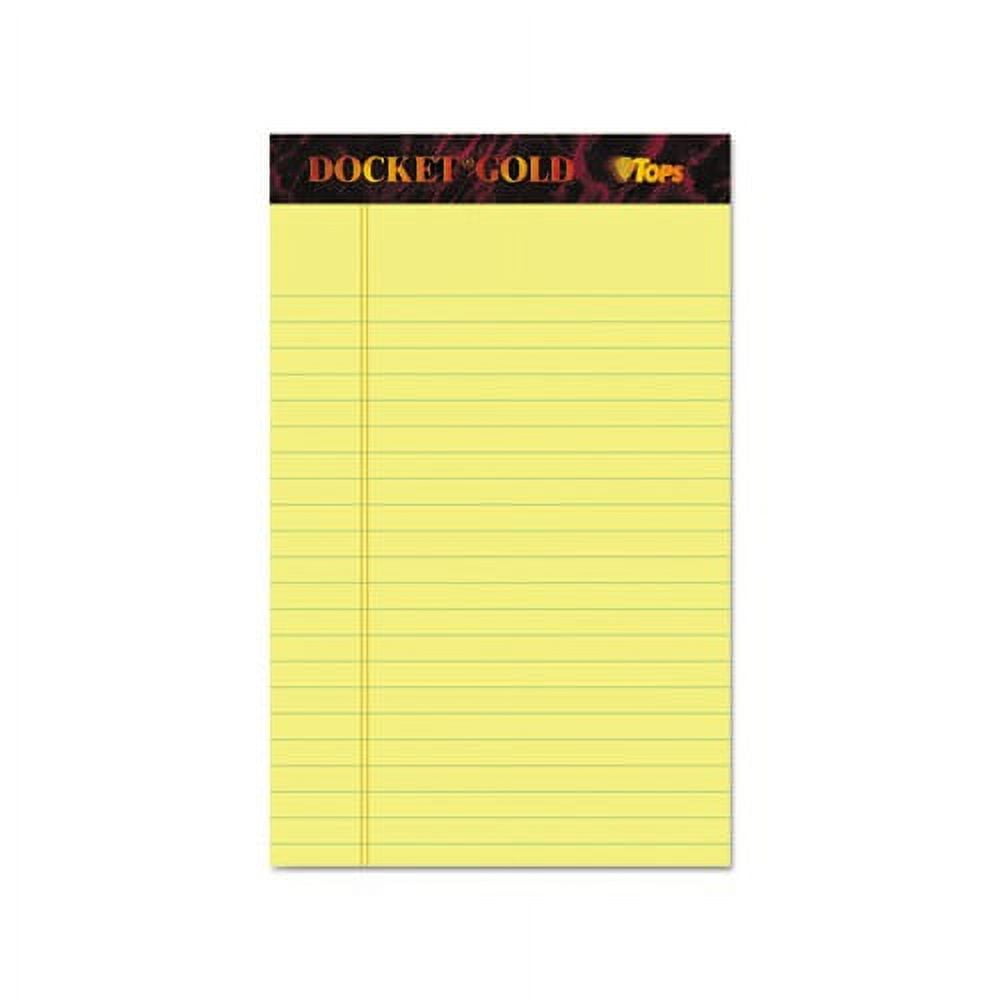 Docket Gold Ruled Perforated Pads Narrow Rule, 5 x 8, Canary, 50 Sheets ...