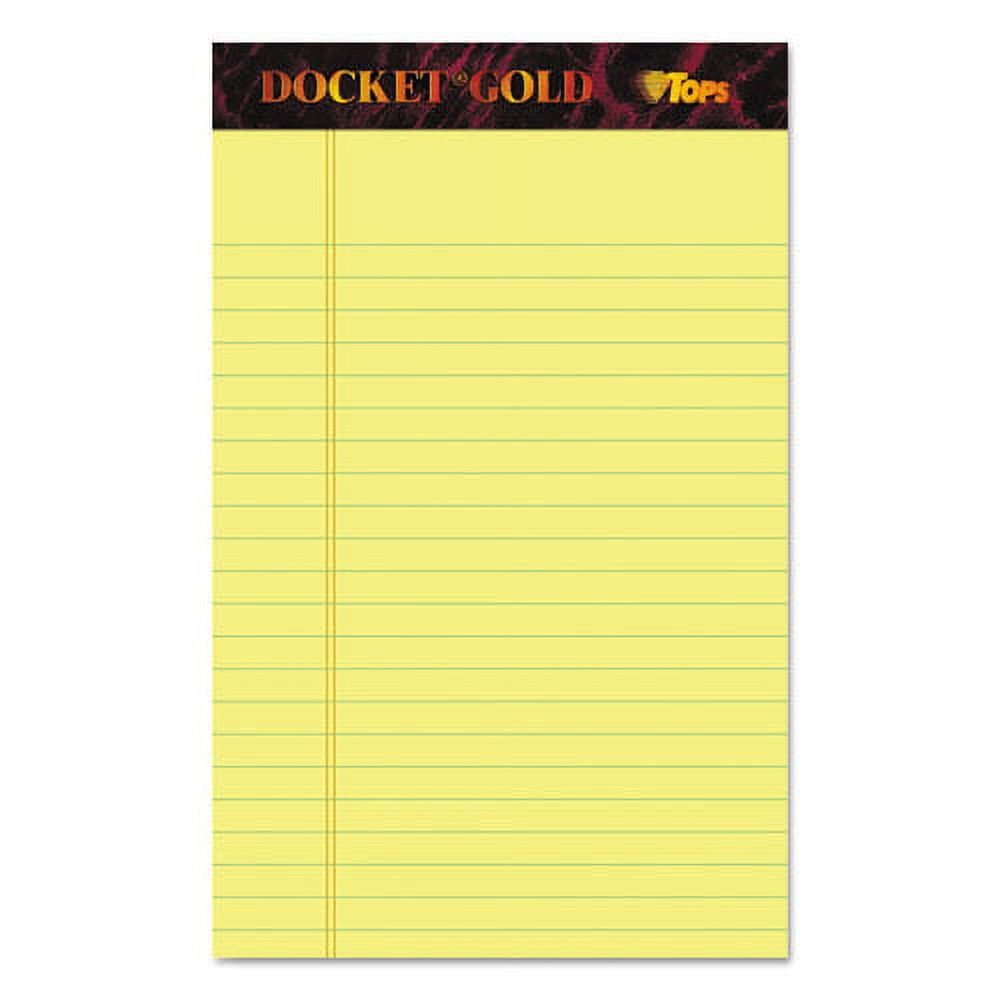 Docket Gold Ruled Perforated Pads, Narrow Rule, 50 Canary-Yellow 5 X 8 ...