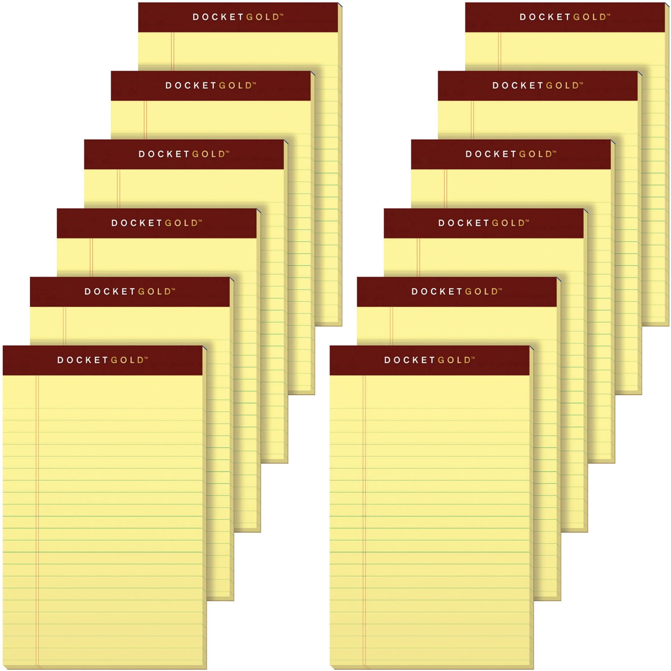 Docket Gold Ruled Perforated Pads, Narrow Rule, 50 Canary-Yellow 5 X 8 ...