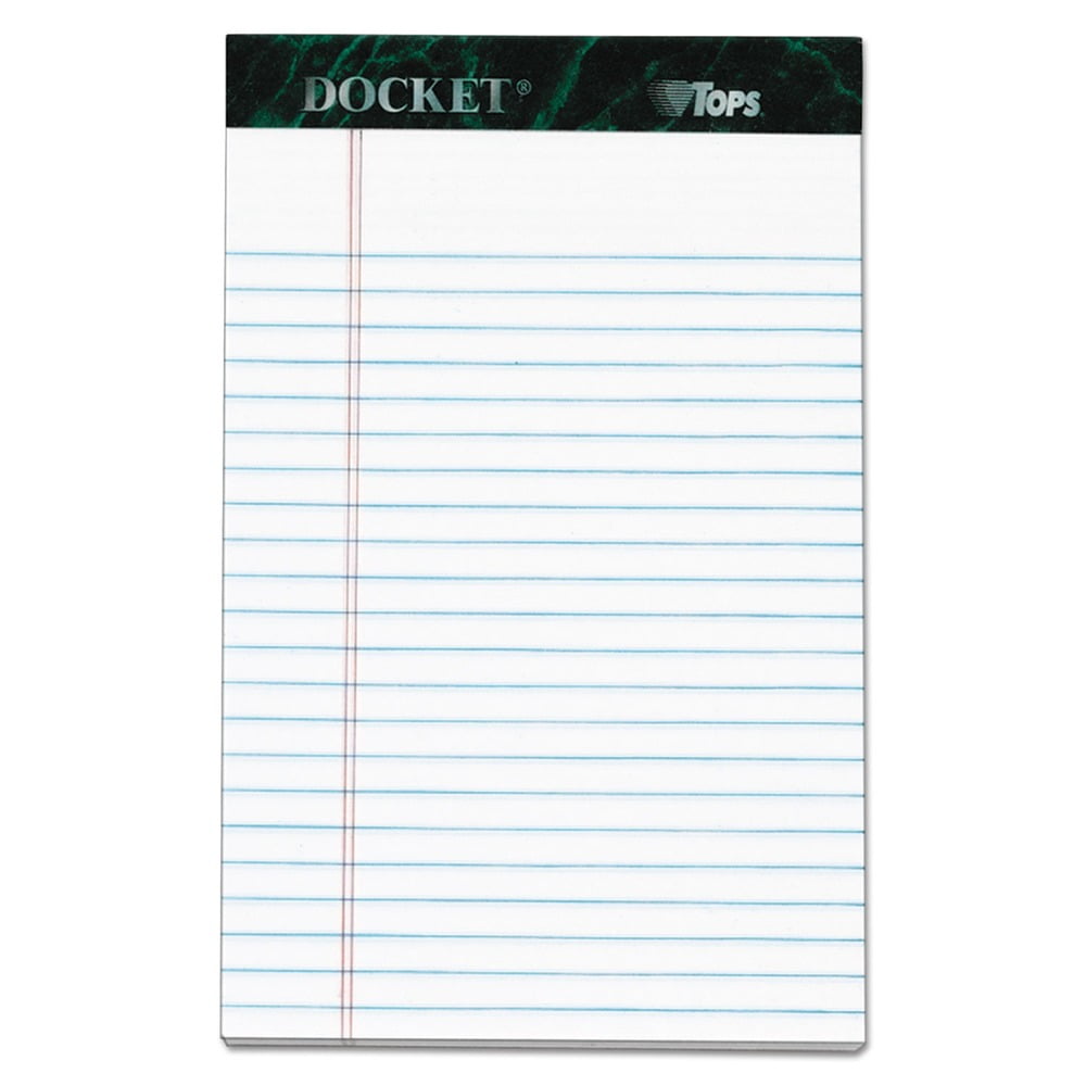 TOPS 63366 Docket 5 in. x 8 in. Ruled Perforated Pads - Narrow, White ...