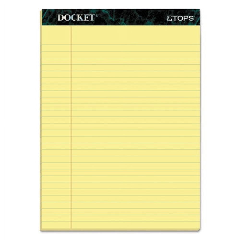 "Docket Ruled Perforated Pads, Wide/legal Rule, 50 Canary-Yellow 8.5 X ...