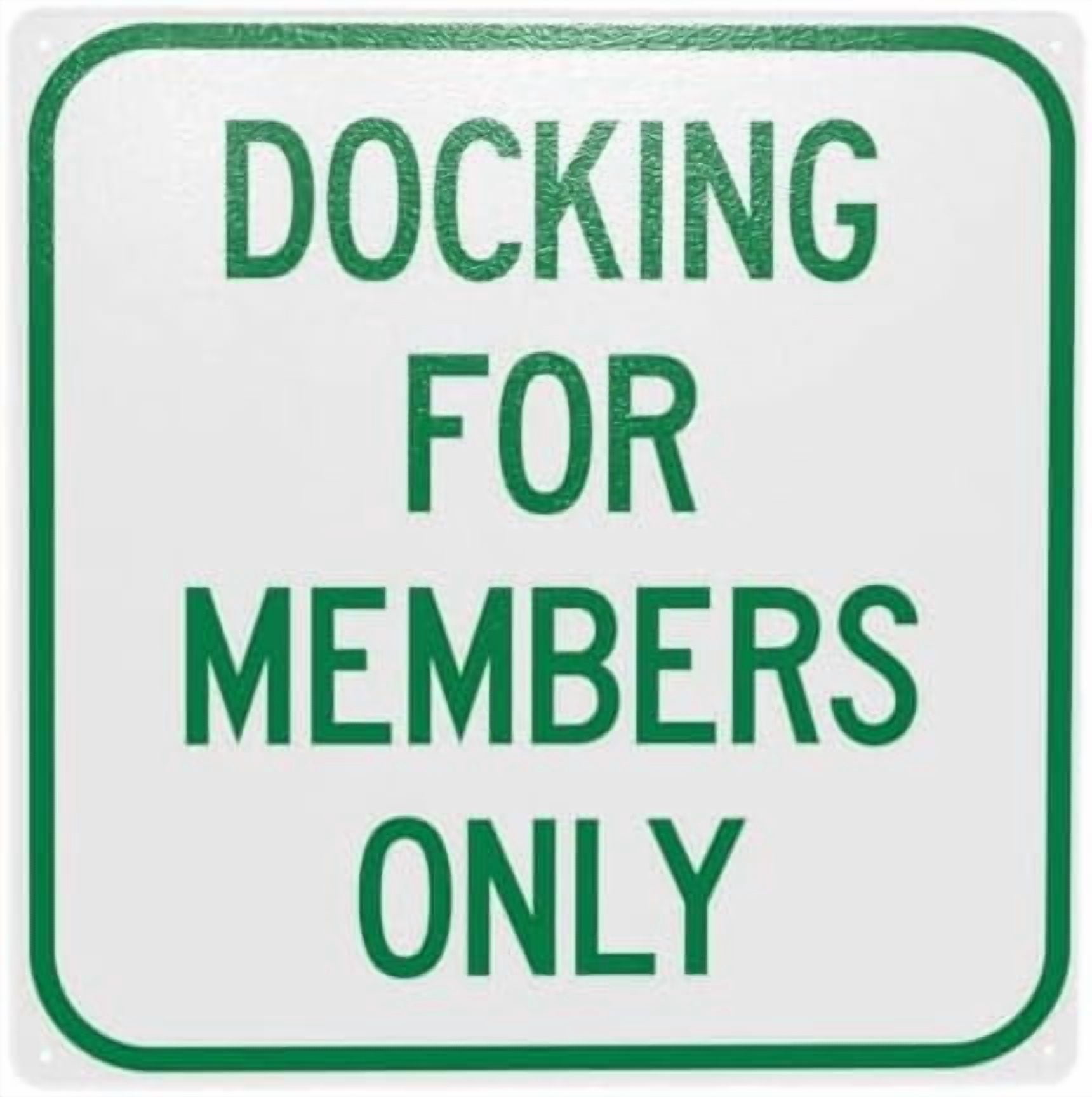 Docking For Members Only Warning Sign, Private Property Security Metal ...