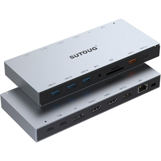 Docking Station, 15 in 1 USB C Docking Station 3 Monitors with 2 HDMI 4K, DisplayPort, USB 3.1 ...