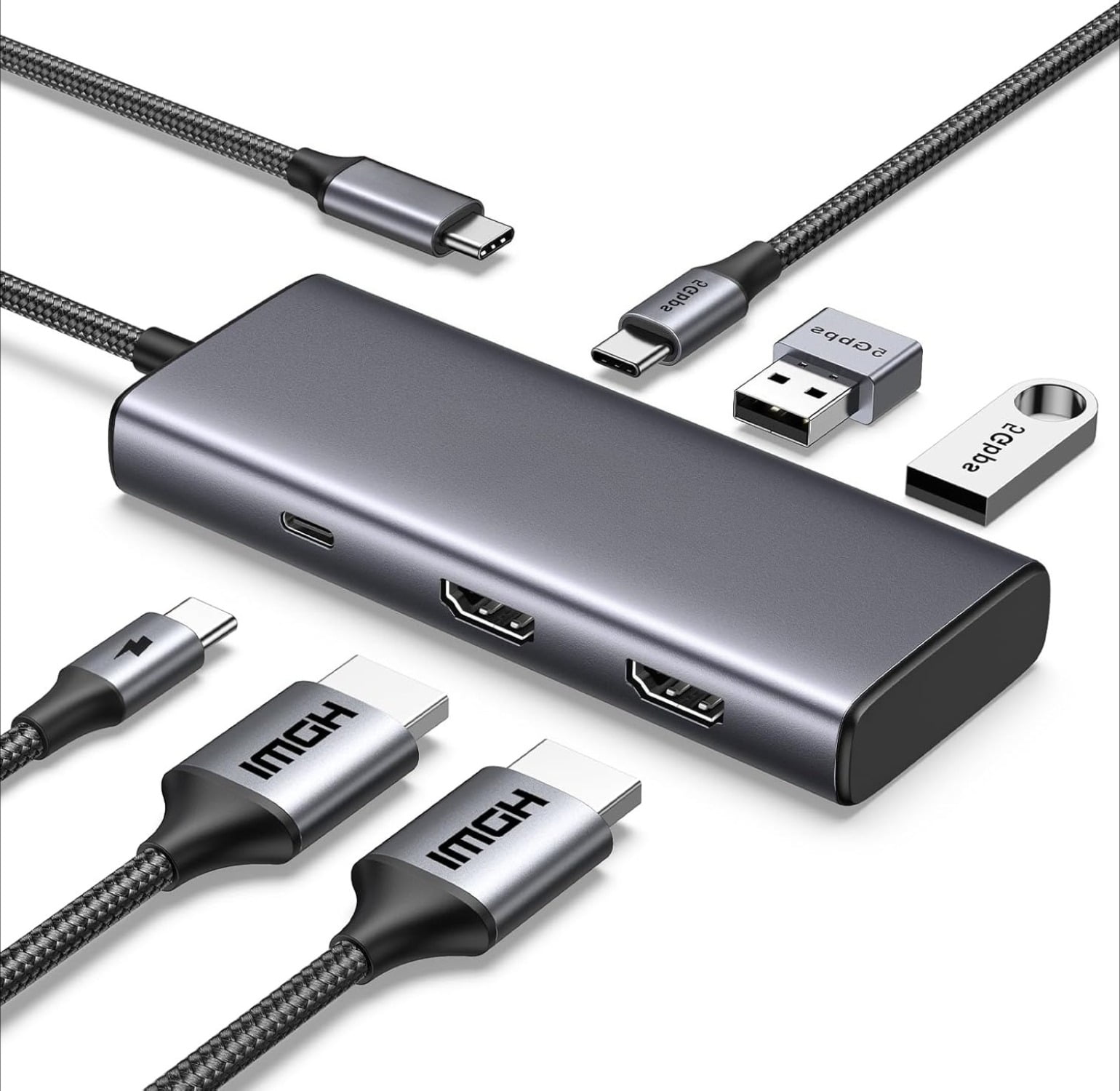 Docking Station, Revodok 206 USB C Hub (6-in-1) with Dual 4K@60Hz ...