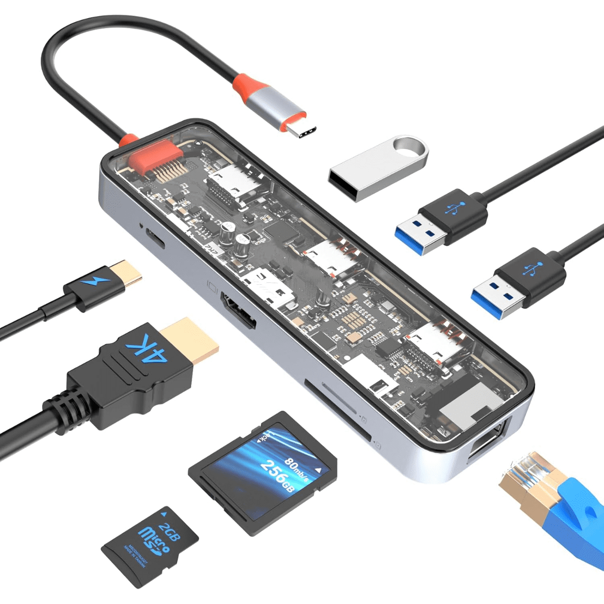 Docking Station Usb C Hub 8 In 1 Type C Hub With 4k Hdmi Port Ethernet 100w Pd Usb C Power