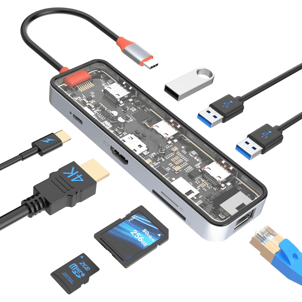Docking Station, USB C Hub, 8-in-1 Type C Hub with 4K HDMI Port ...