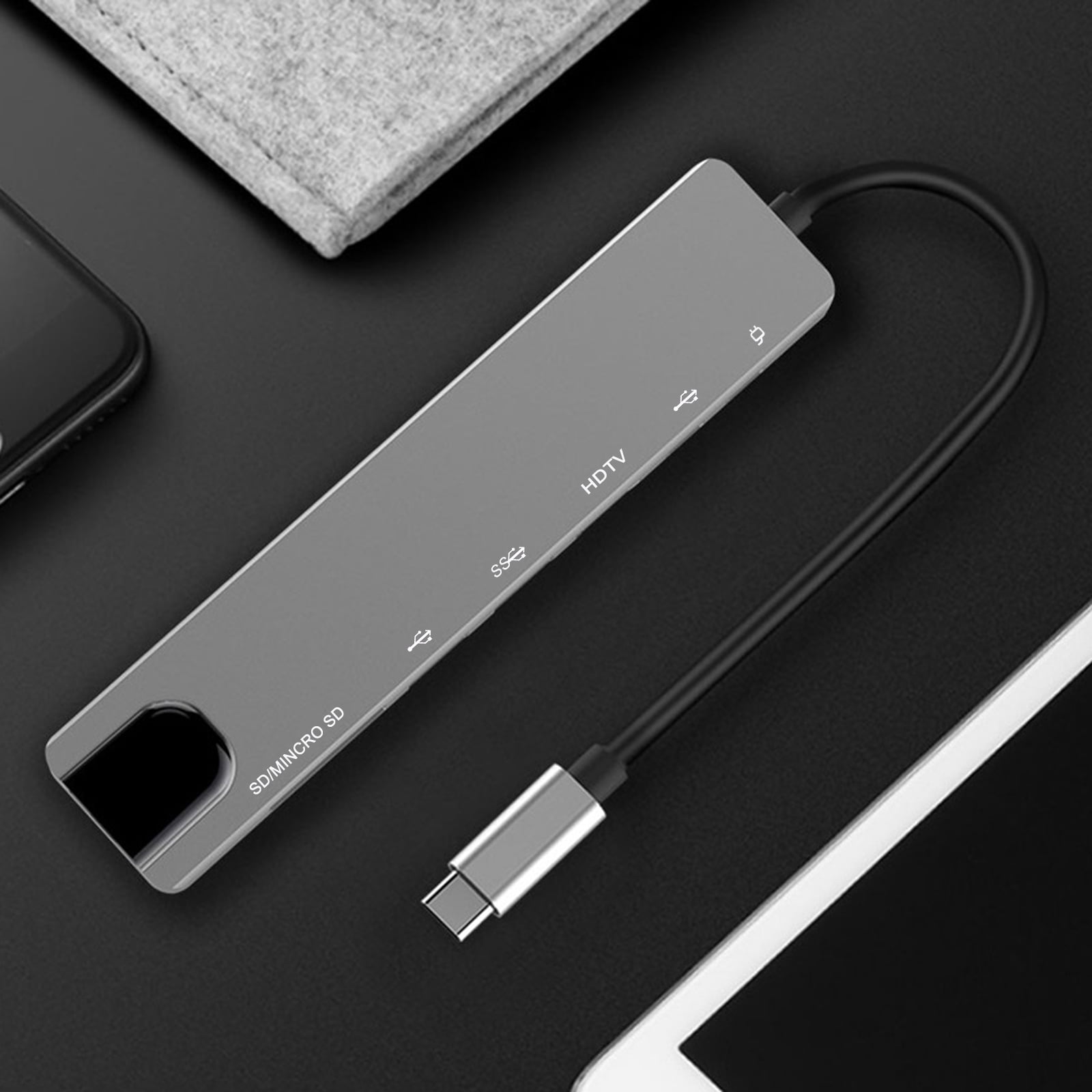 Docking station,Ethernet Usb 3.0 Port Tf Type-c Station Adapter Pd Port ...