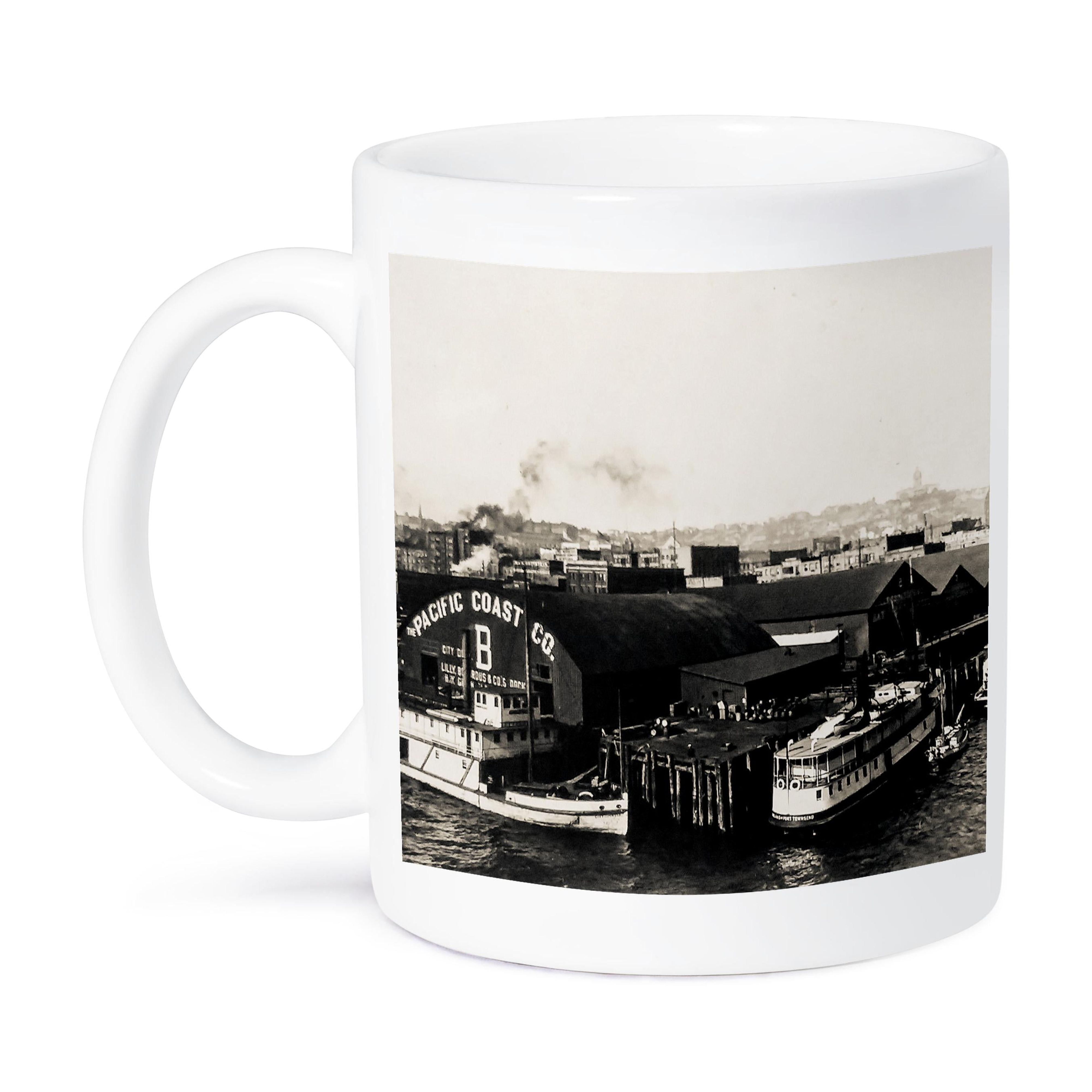 3dRose, Docks at Seattle Washington Pacific Coast Company Vintage, 15oz ...