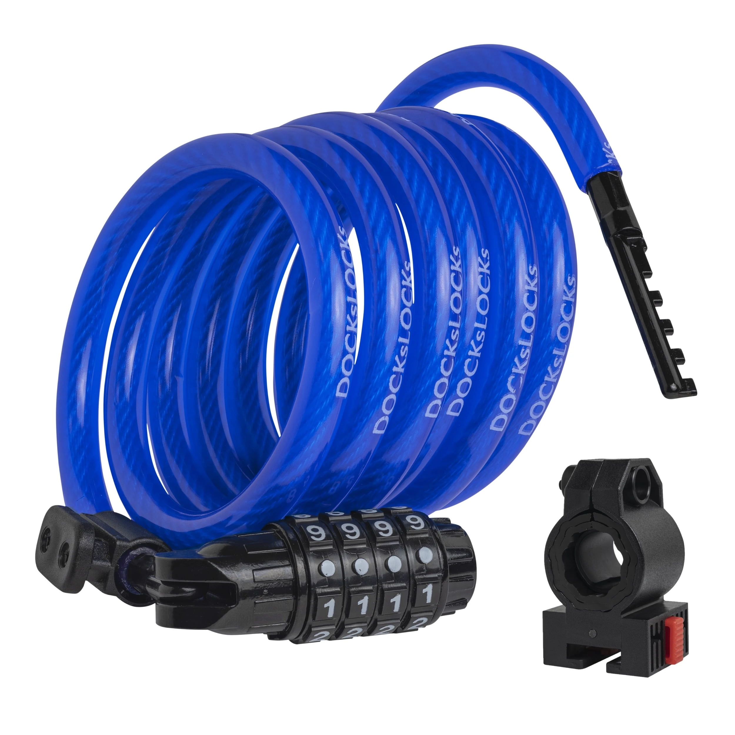 DocksLocks 4ft Bike and Scooter Coiled Security Cable with Combination ...