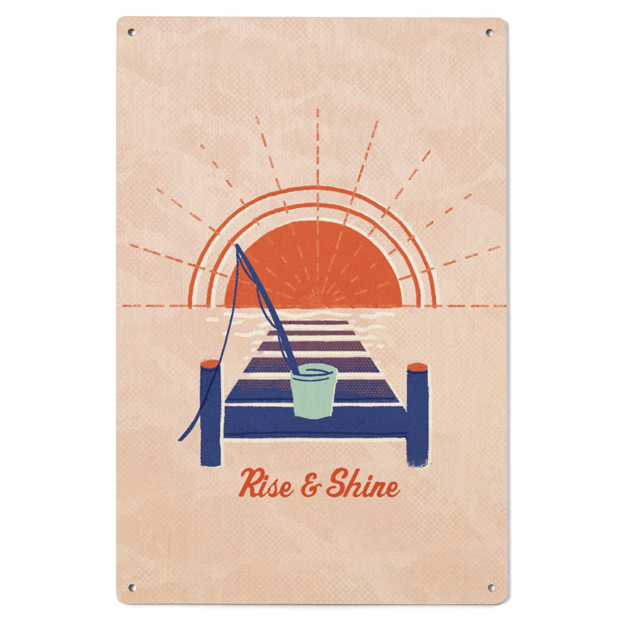 Dockside Collection, Rise and Shine, Dock Birch Wood Wall Sign (6x9 ...