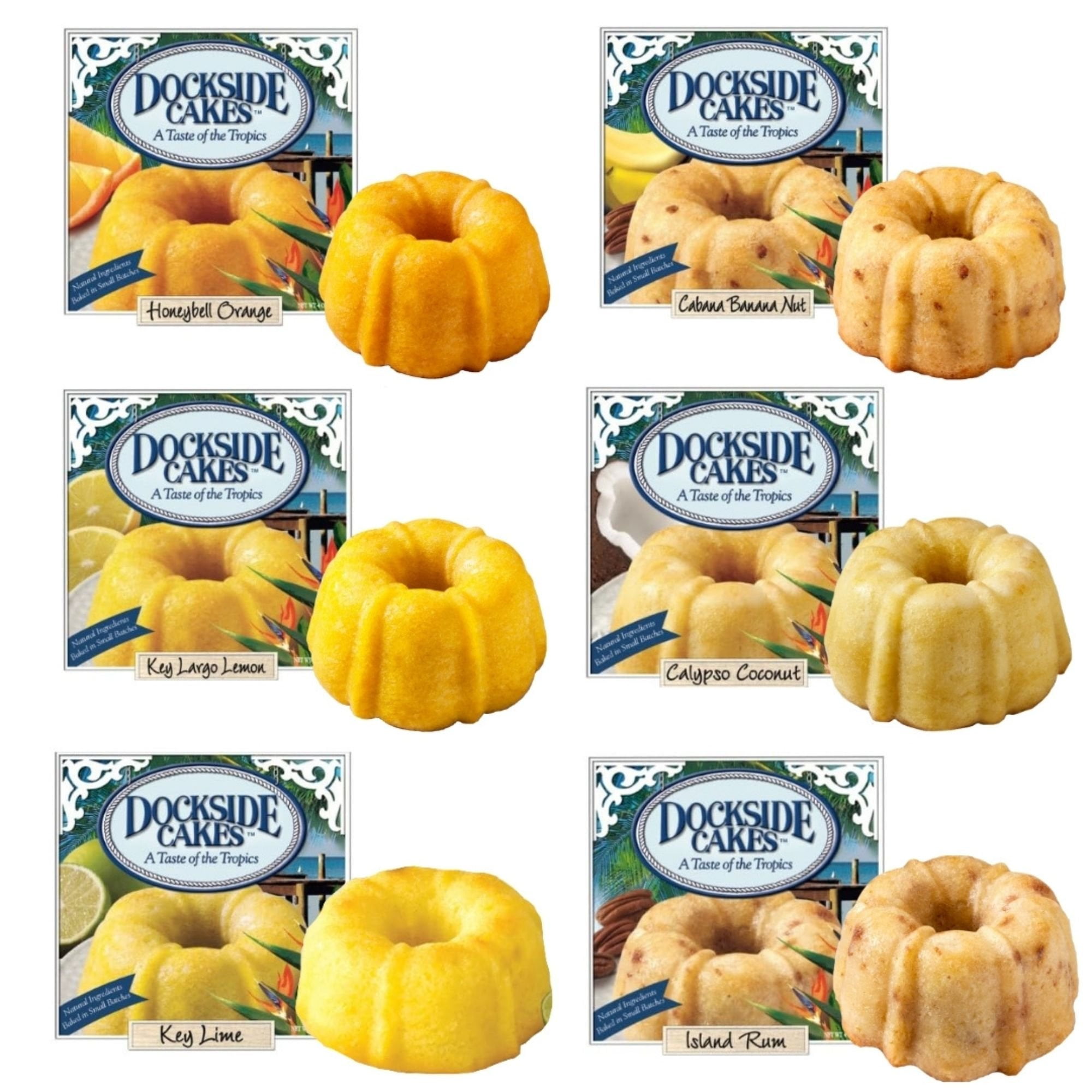 Dockside Market Tropical Mini Sampler Cakes - Pack of 6 (4 oz Each ...
