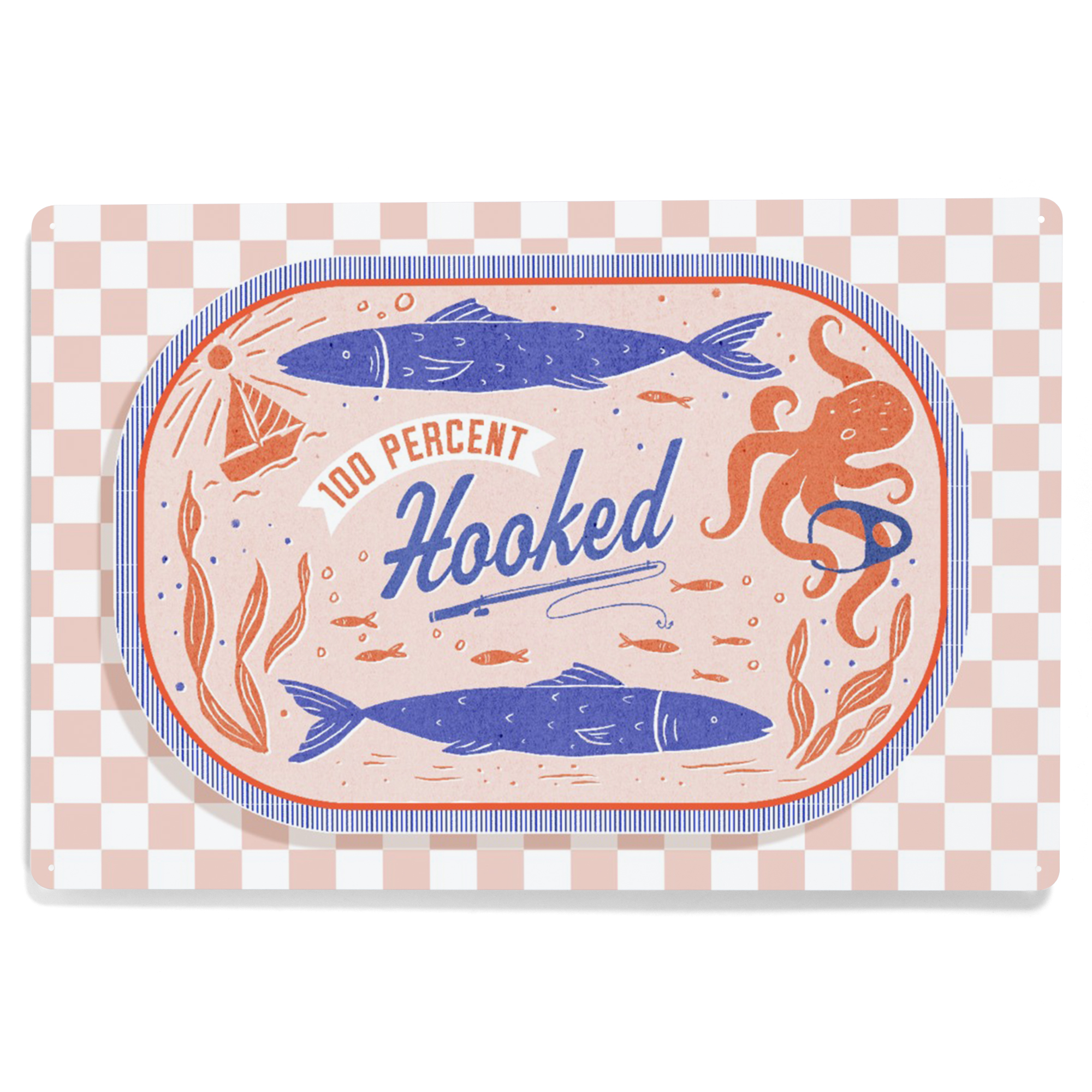 Dockside Series, 100% Hooked (12x18 Aluminum Art, Indoor Outdoor Metal ...