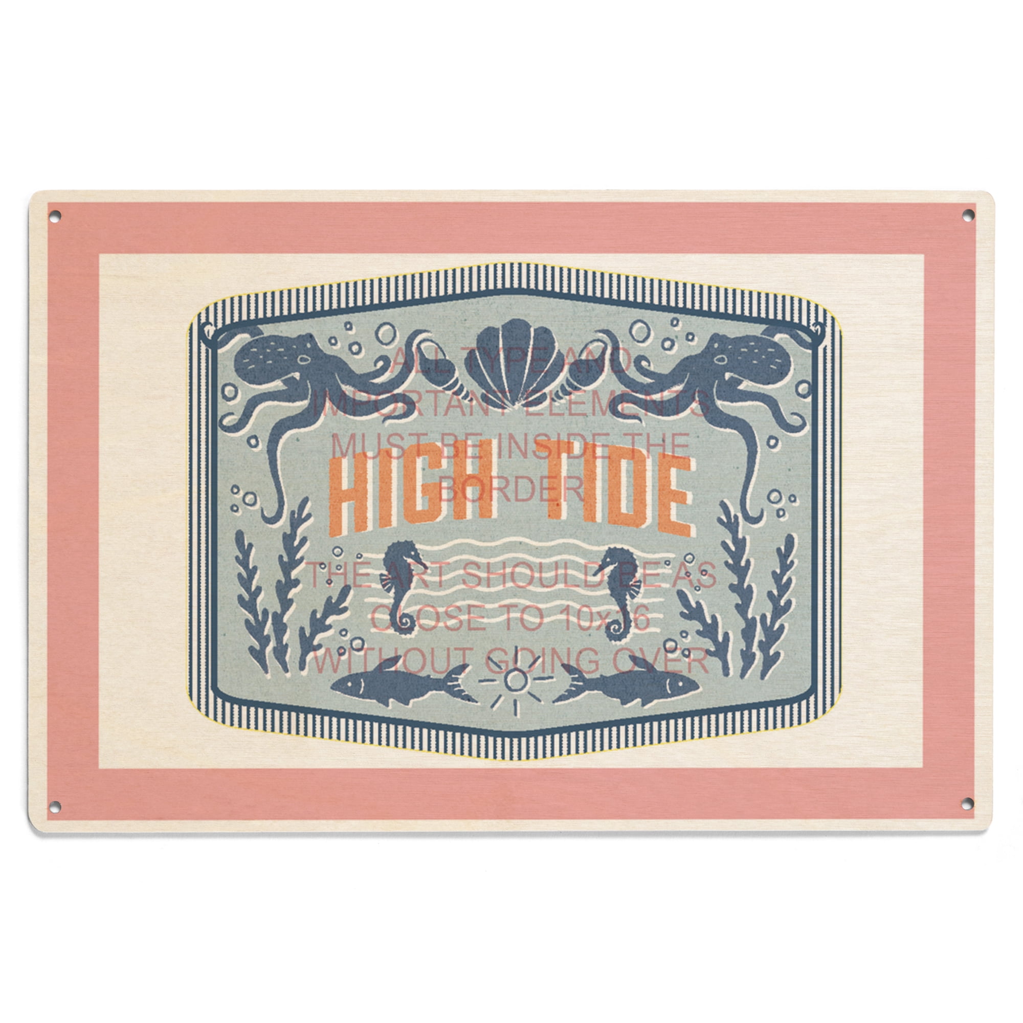 Dockside Series, High Tide, Contour Birch Wood Wall Sign (6x9 Rustic ...