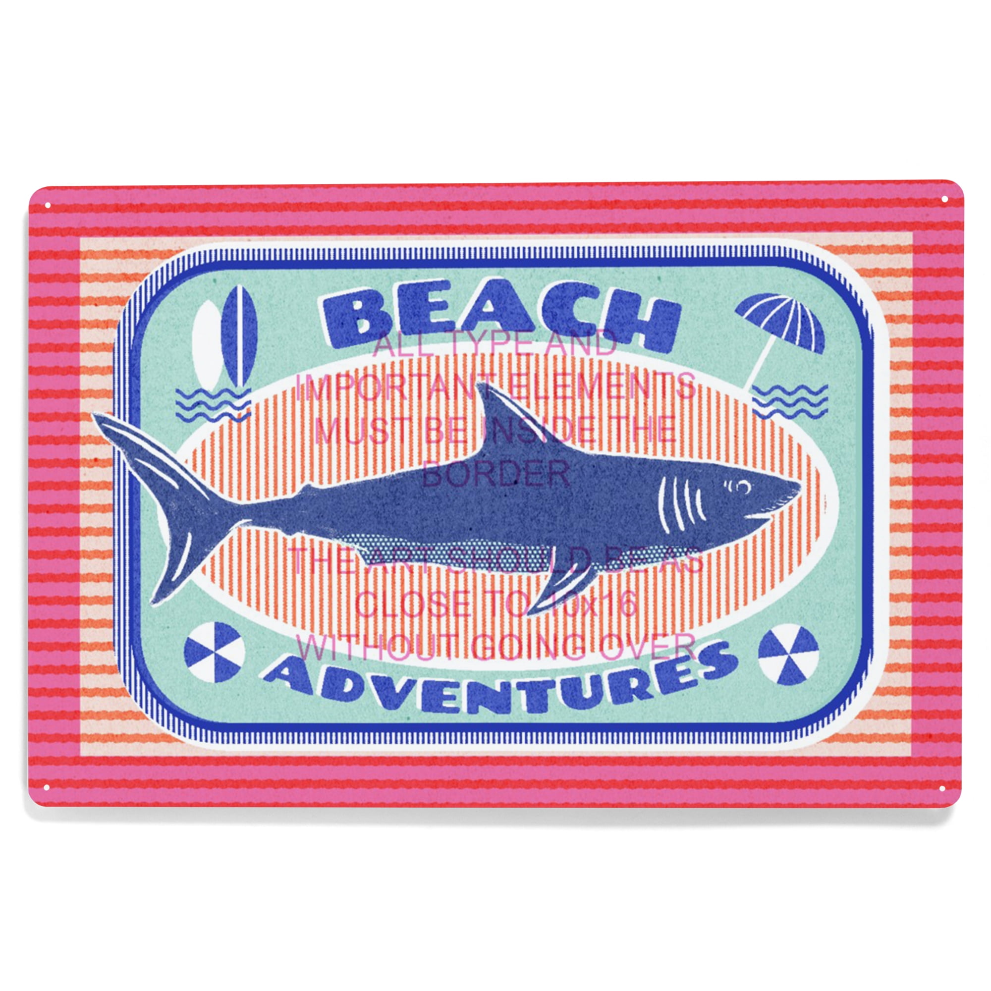 Dockside Series, Shark (12x18 Aluminum Art, Indoor Outdoor Metal Sign ...