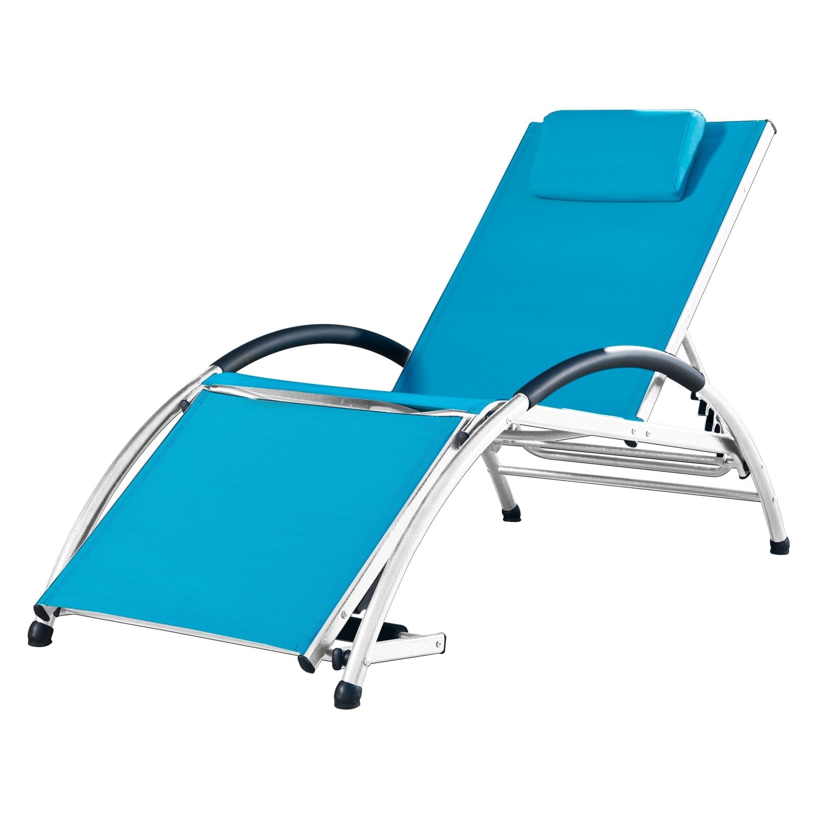 Vivere Aluminum Dockside Sun Lounger with Pillow - Turquoise - Walmart.com