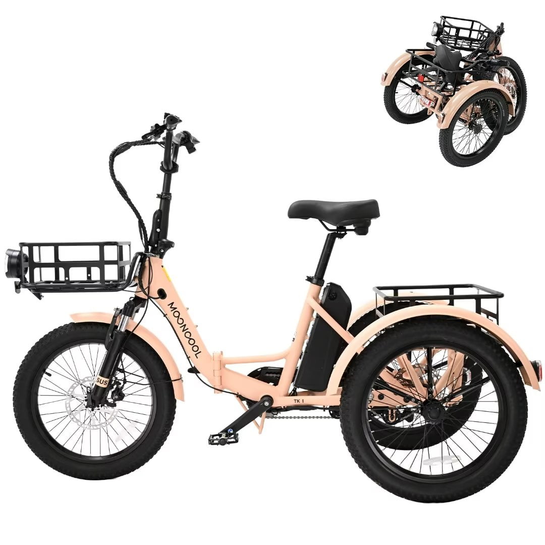 Docred 20" Fat Tire Adult Foldable Electric Trike, 500W 48V Electric ...