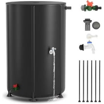 Algreen Athena 50 Gallon Plastic Rain Water Collection Drum Barrel (2 ...