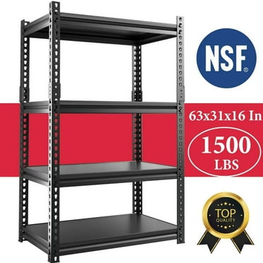 AR Shelving Industrial Storage Racks - 47 x 18 x 71in Galvanized, Steel Metal 5-Tier Unit, Rust ...