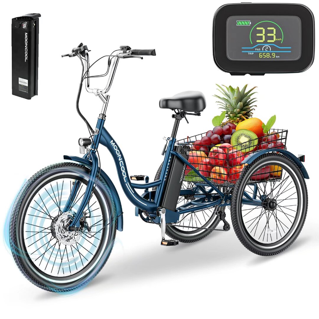 3 Three Wheel Electric Bicycle Bike Motorized Scooter Tricycle ...