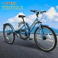Docred Adult Mountain Tricycle, 7 Speed Three Wheel Bike, 24/26/27.5 ...