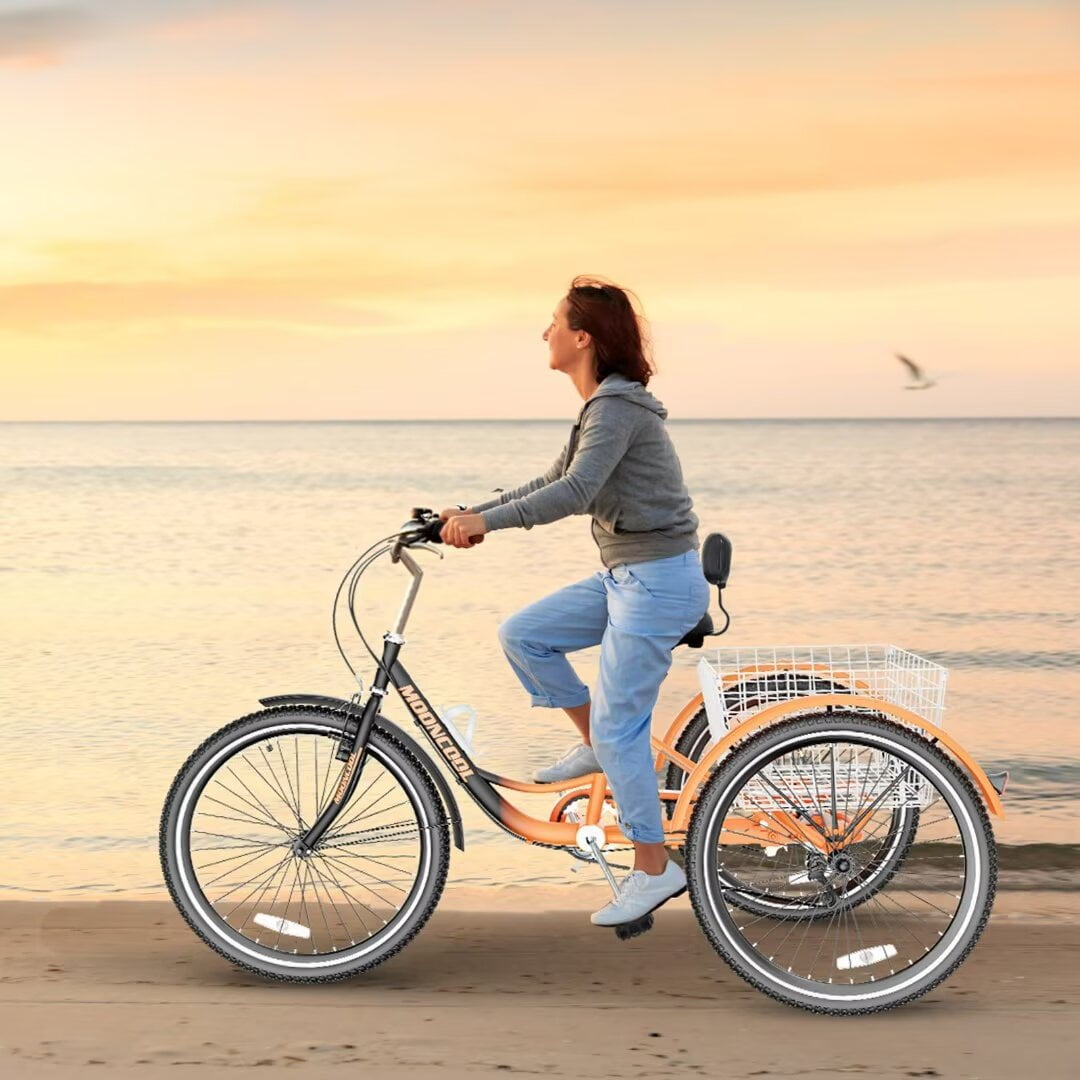 Docred Adult Tricycle 7 Speed 20/24/26 Inch Three Wheel Bike Cruiser ...