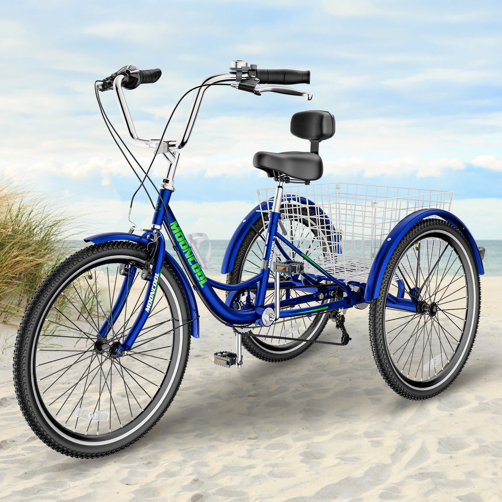 Docred Adult Tricycles 7 Speed 26 Inch Three Wheel Bike Cruiser Trike ...