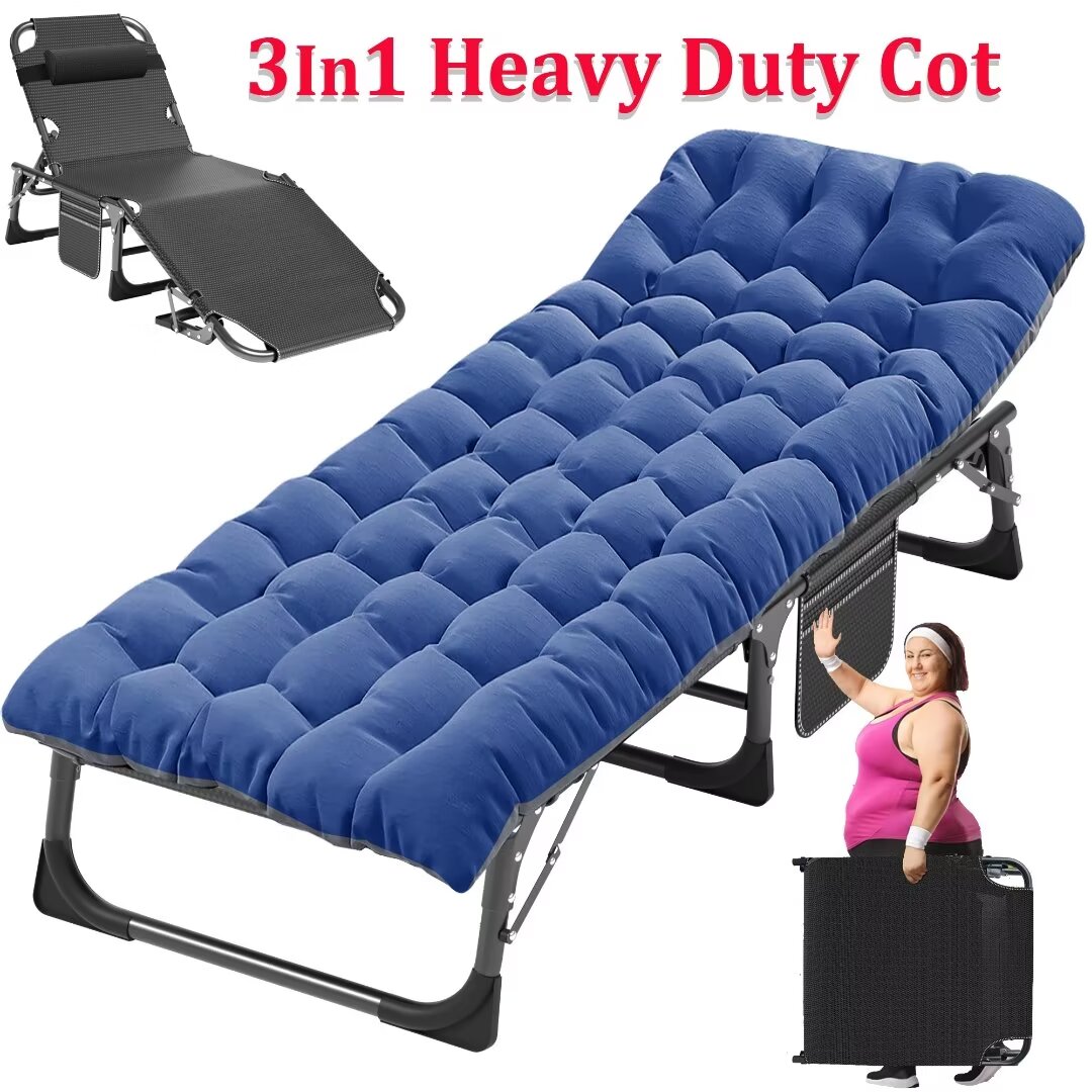 ABORON 2 Pack Folding Camping Cot for Adults & Kids, Folding Guest Bed ...