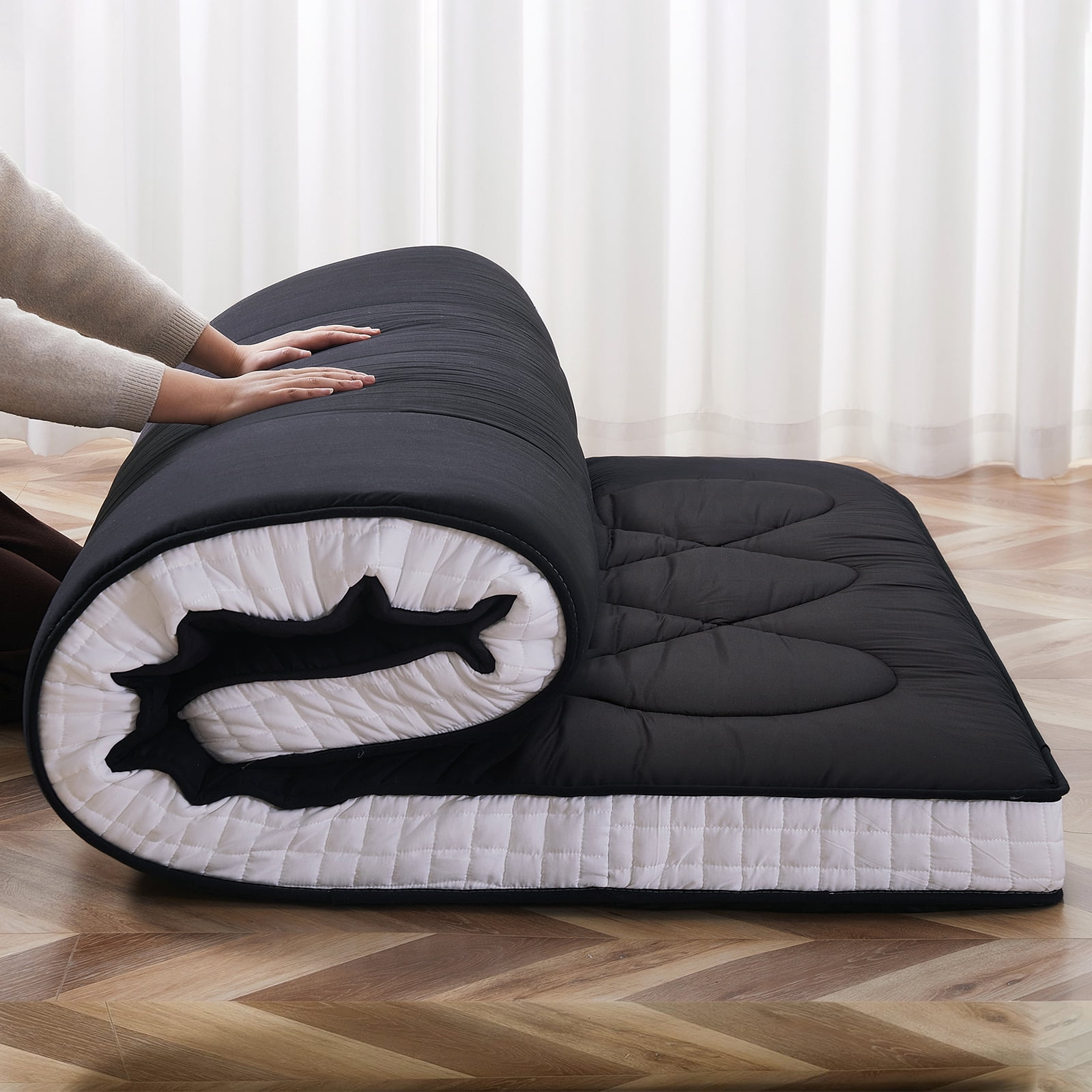 Docred Japanese Floor Mattress Futon Mattress, 3" Memory Foam Foldable ...