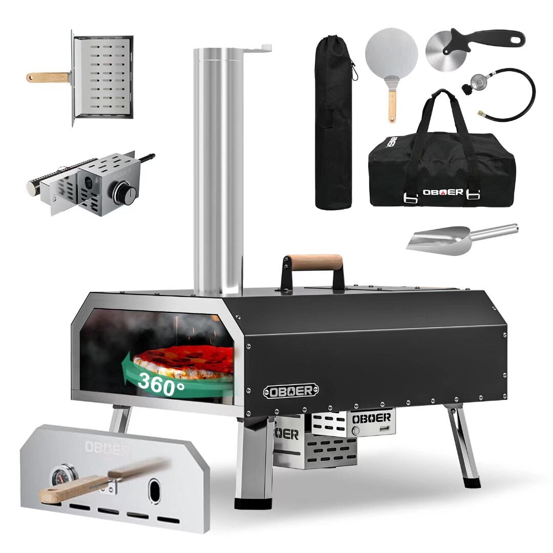 Docred Pizza Oven Outdoor,13" Multi-Fuel Automatic Pizza Maker ...