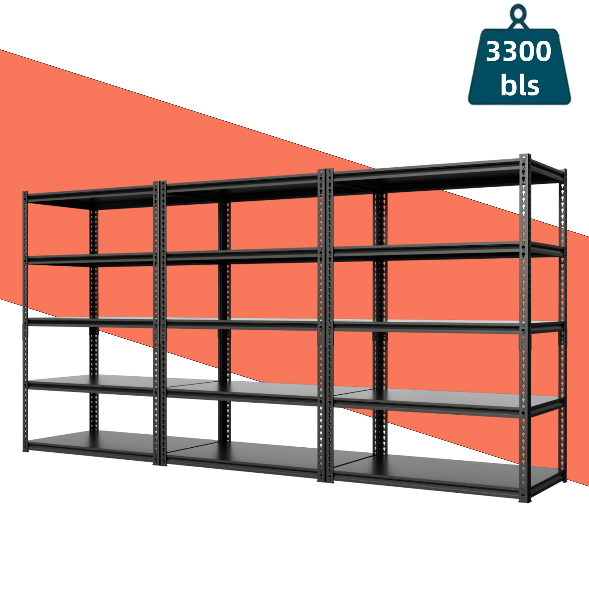 "Docred 5-Tier Adjustable Steel Rack, Heavy Duty Organizer for Garage ...