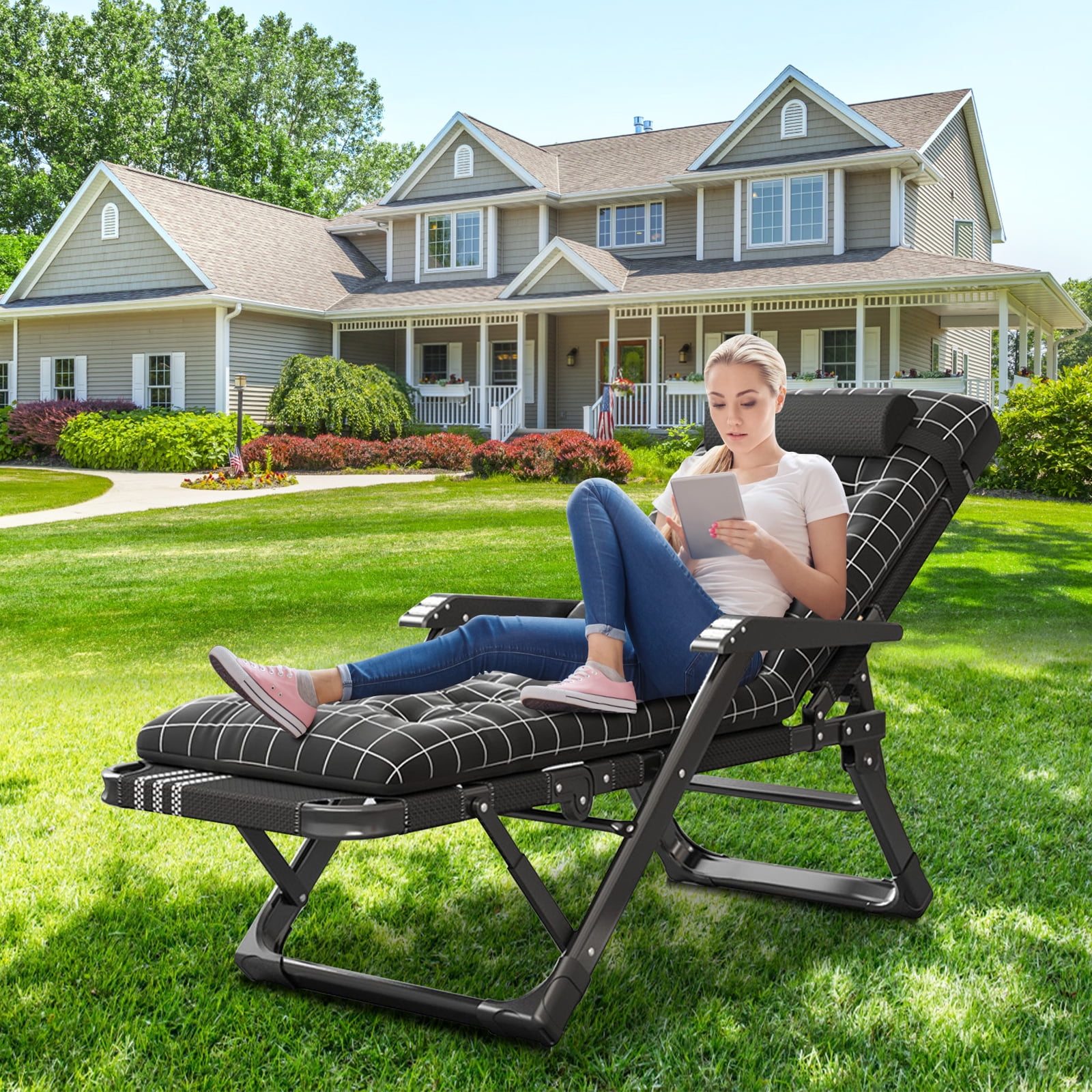 Docred Zero Gravity Chair , Lawn Recliner Folding Chaise Lounge with ...