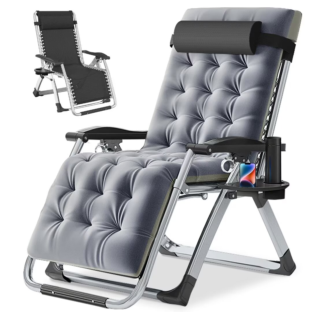 MoNiBloom Outdoor Zero Gravity Lounge Chair, Folding Camping Patio Pool ...